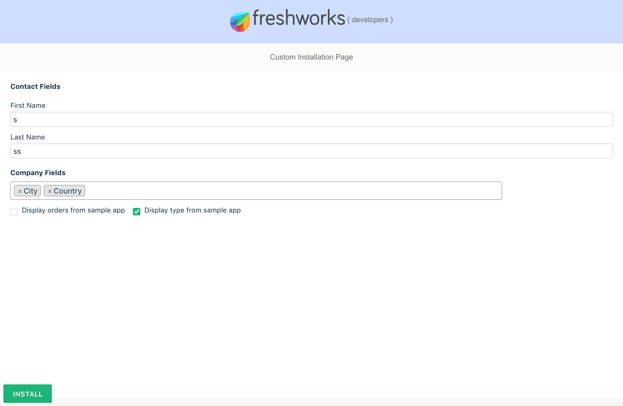 Freshworks Developer Docs | Build a custom app-settings page